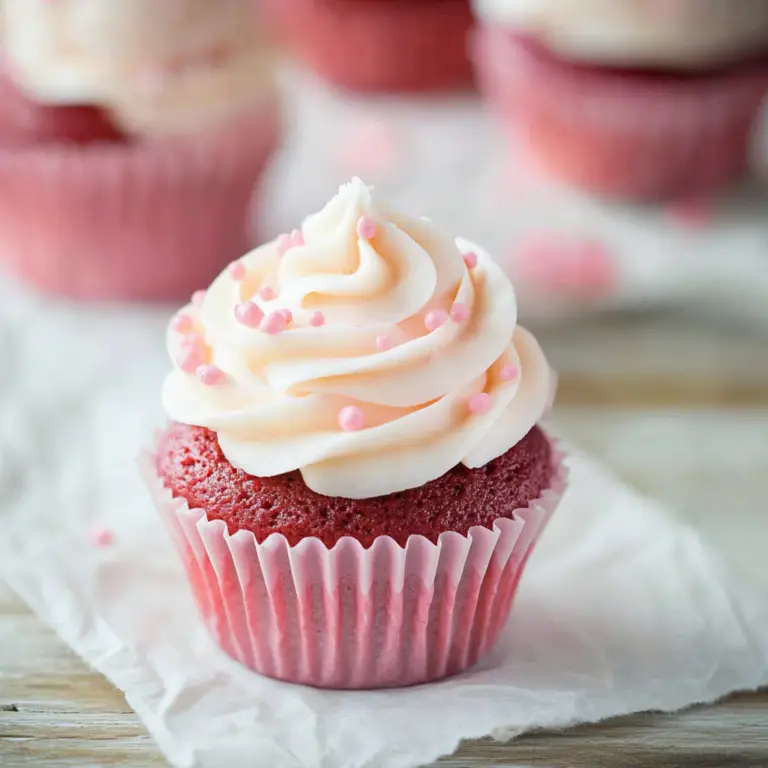 Sweet Pink Velvet Cupcakes with Cream Cheese Frosting - Lizarecipes.com