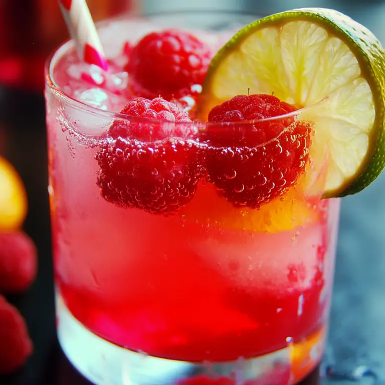 Raspberry Lime Fizz - Lizarecipes.com