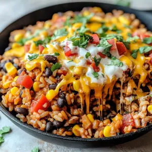 One-Pot Taco Rice Skillet - Lizarecipes.com