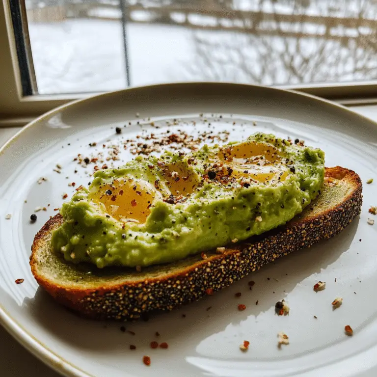Smashed Avocado Egg Toast with Chili Flakes - Lizarecipes.com