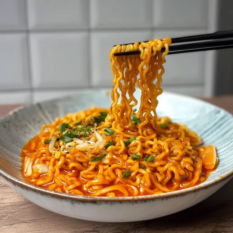 Spicy Buldak Ramen - Lizarecipes.com
