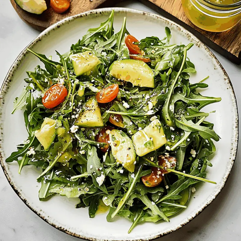 Amazing Everyday Arugula Side Salad with Lemon Basil Vinaigrette
